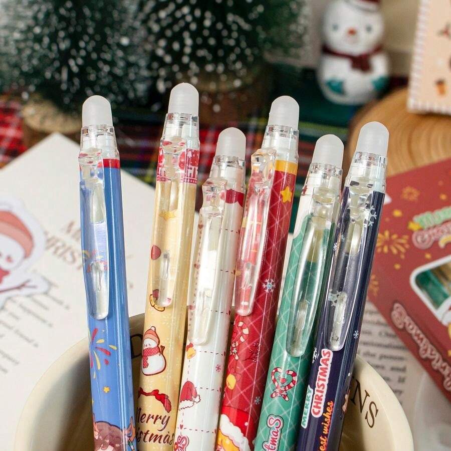 [6 Sets 1 Box] Wish Christmas Press Erasable Ins Wind High Appearance ...