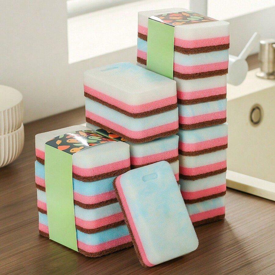 Two-Sided Sponge Block Magic Wipe Kitchen Clean Remove Stains Sponge ...