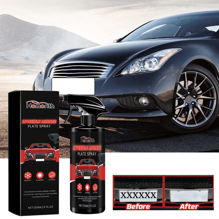 Homonth Invisible License Plate Spray, Spray e monitoramento de limpeza ...