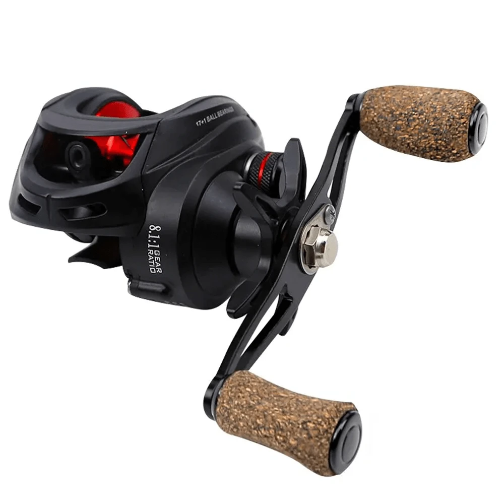Topline Tackle 1pc Fishing Bait Casting Reel System, 8kg Max Drag, 18BB, Low Profile Design ...