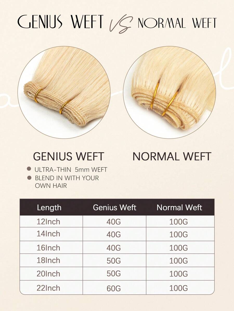 Genius Weft Hair Extensions Human Hair Sew In Hair Extensions Color 4 ...