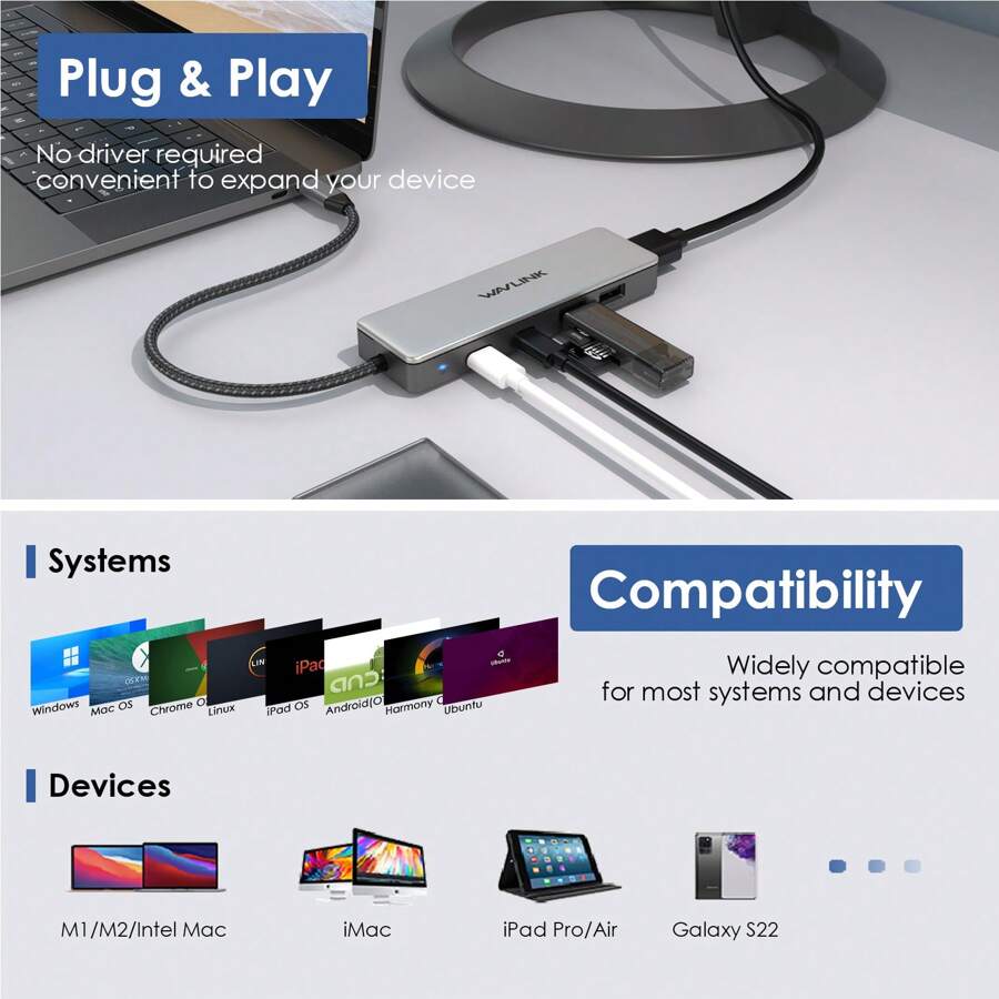 USB C Hub, 5-In-1 Type C To 4K HDMI Multiport Adapter With 85W Power ...