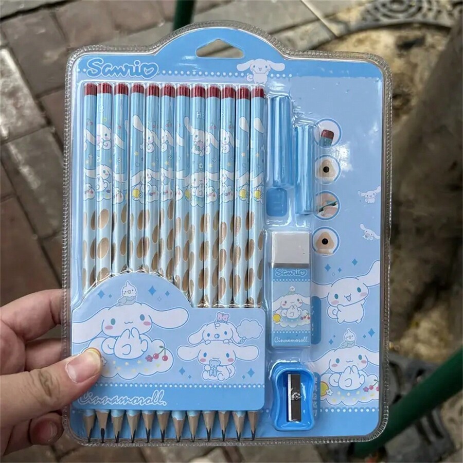 Sanrio Sanrio 1 Set Of 12 Cute Cartoon Wooden Pencil Sets, HB Hardness ...