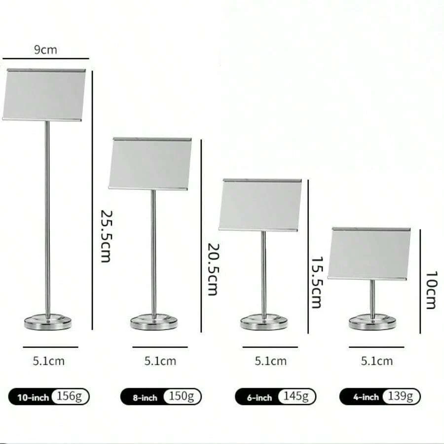 Stainless Steel Table Number Plate, Restaurant Price Tag Stand, Buffet ...