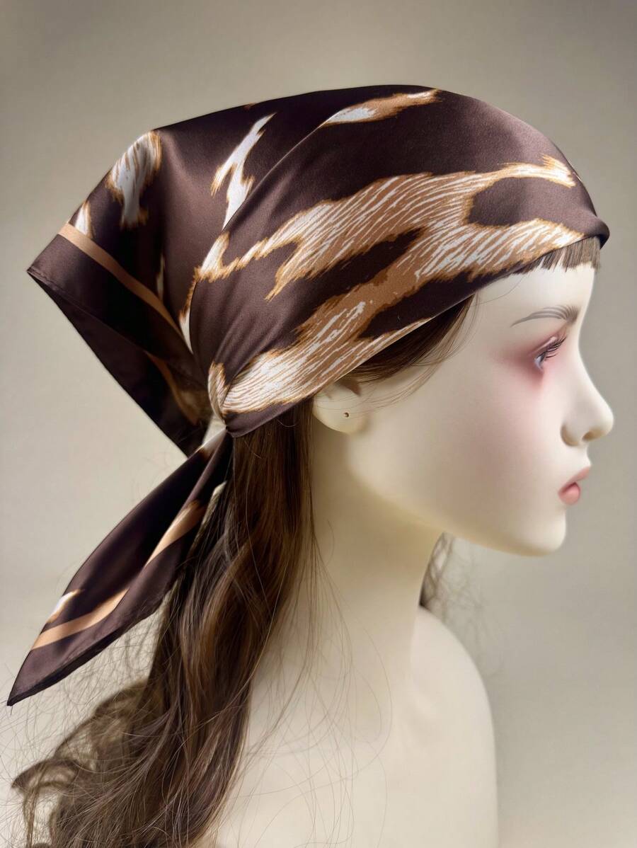 1PC Ladies Tiger Animal Print Square Scarf Elegant Neckerchief Bandana ...