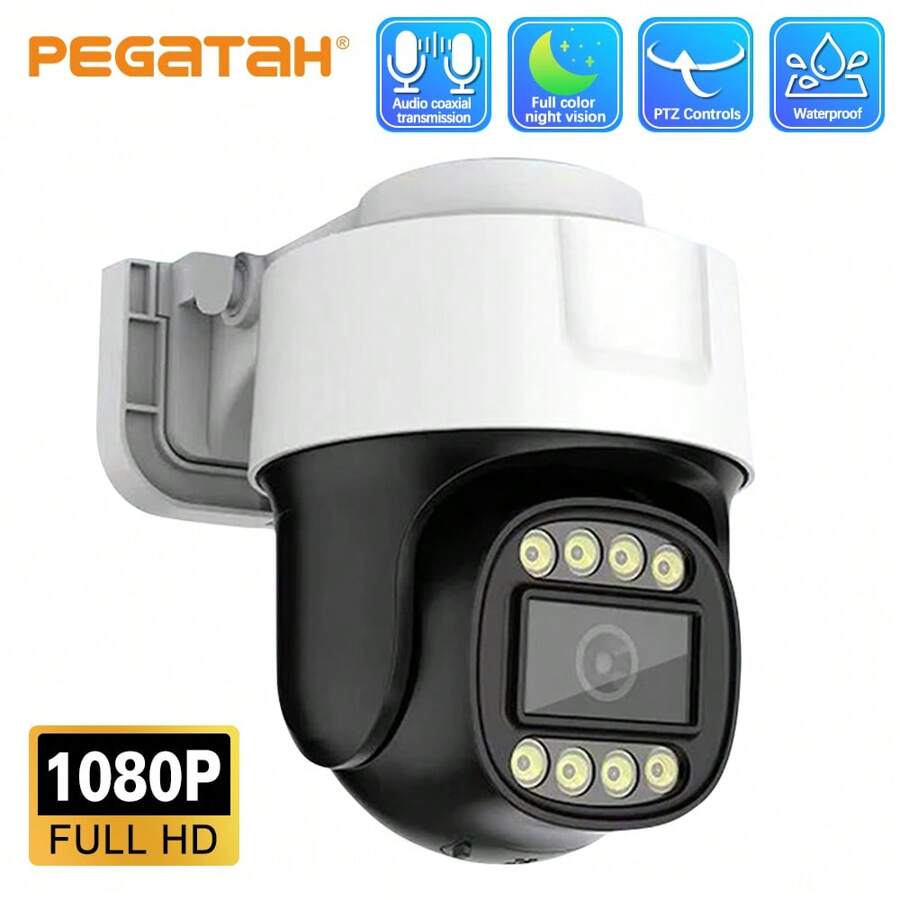CCTV 1080P AHD PTZ Camera Full Color Night Vision UTC Coaxial BNC Audio ...