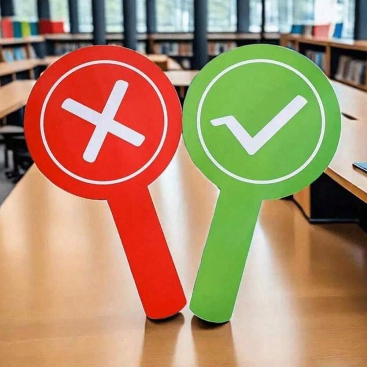 New PVC Right Or Wrong Hand-Held Expression Board, Judge Scoring Paddle ...