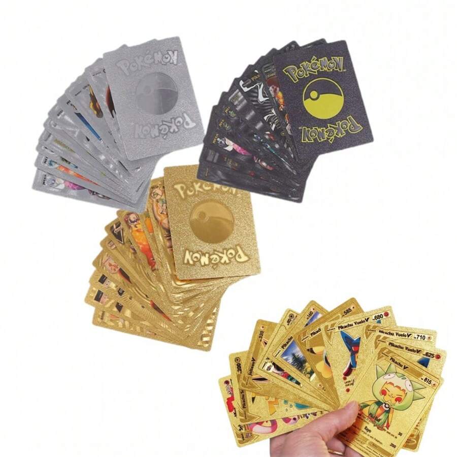 pokemon 10 PCS Random Blind Bag Gold Foil Cards Packs Vmax V EX GX Rare ...