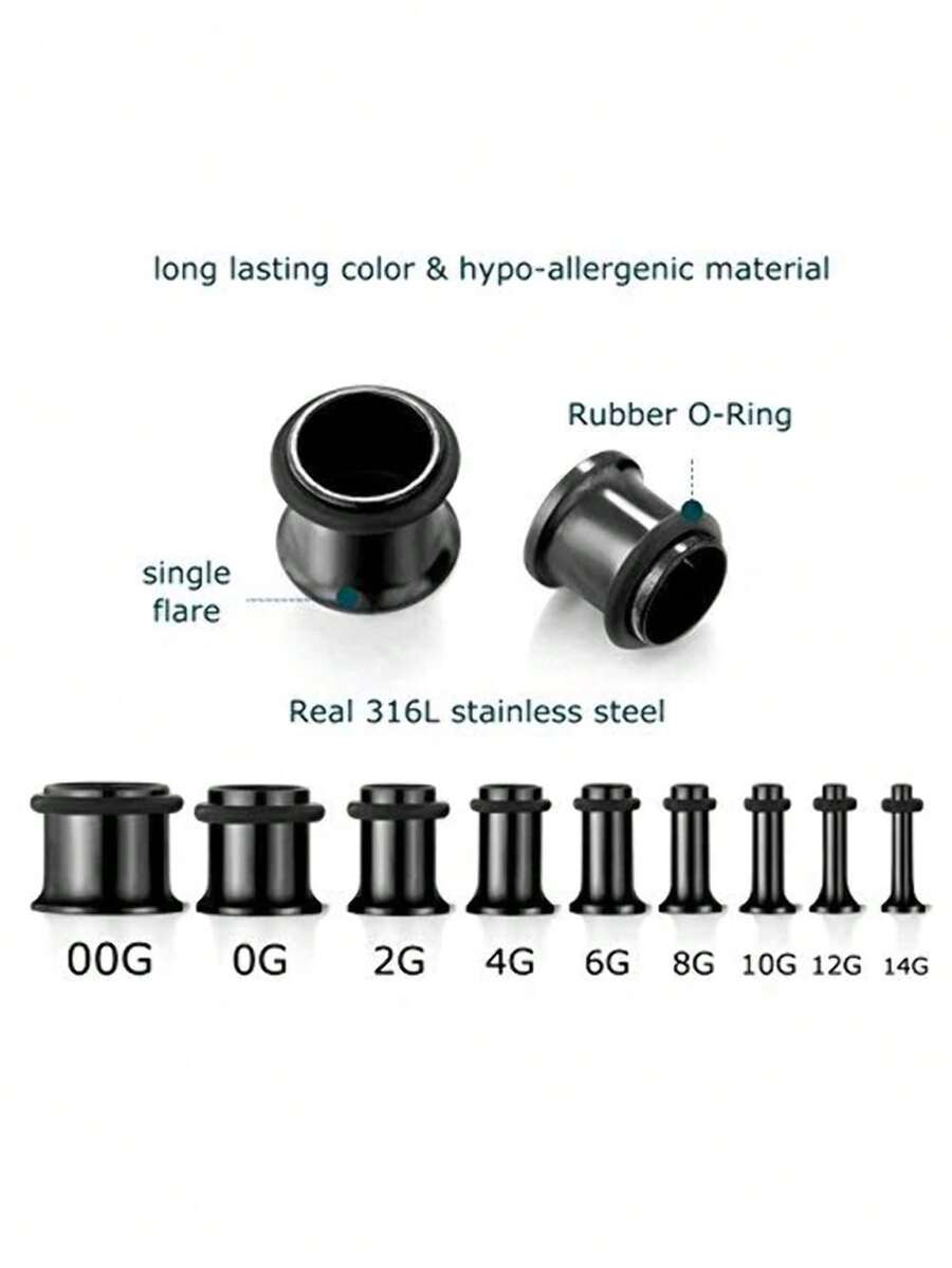 12-36 Piece Ear Stretching Kit - 14G-00G Beginner Size - Surgical Steel ...