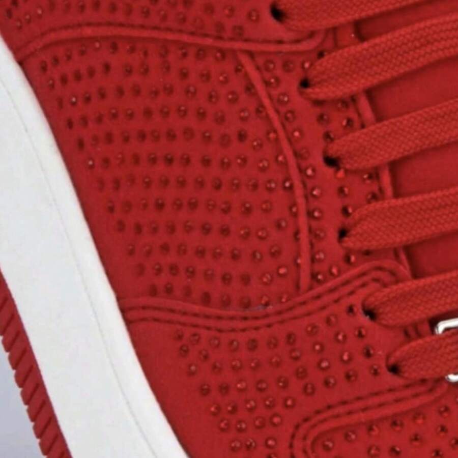 TENIS ROJOS CON PIEDRA MODA 2024 MUJER MODERNA TEMPORADA OTOÑO INVIERNO ...