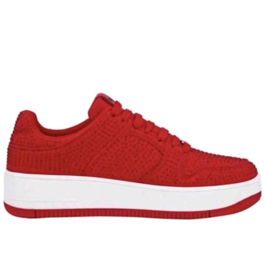 TENIS ROJOS CON PIEDRA MODA 2024 MUJER MODERNA TEMPORADA OTOÑO INVIERNO ...