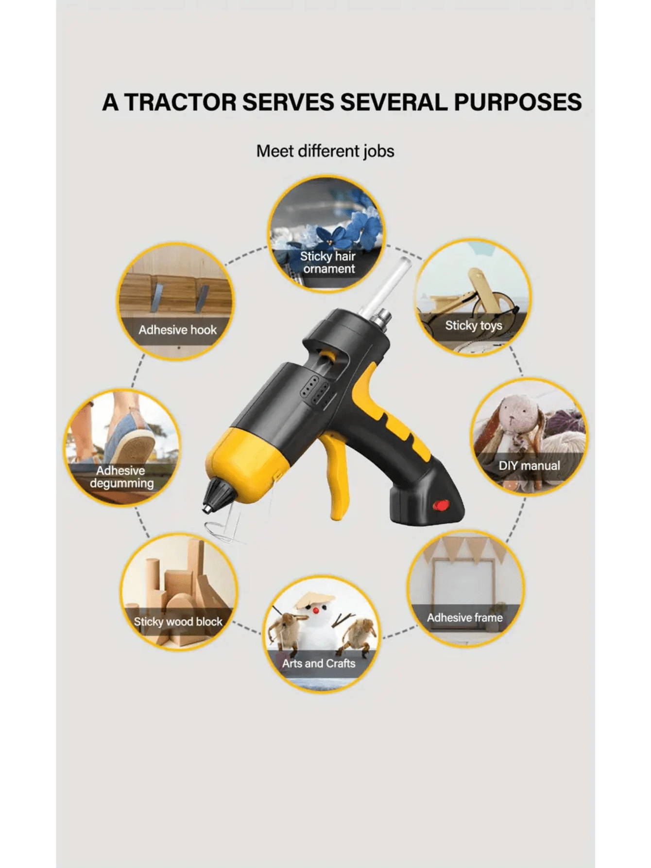 1pc A Pistola de cola de bateria de lítio, 50pcs Cola em bastão 20W ...