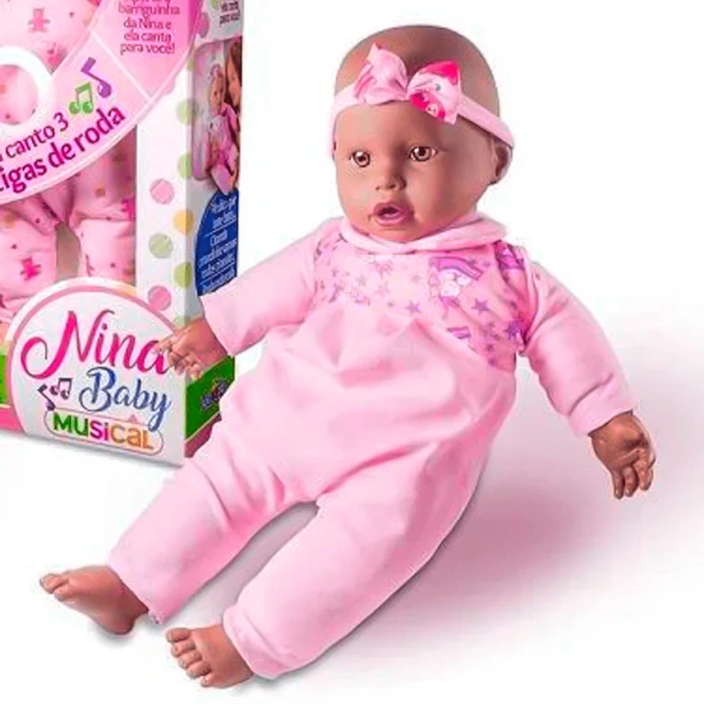 Boneca Infantil Nina Baby Negra Nova Toys Com Acessórios | SHEIN Brasil