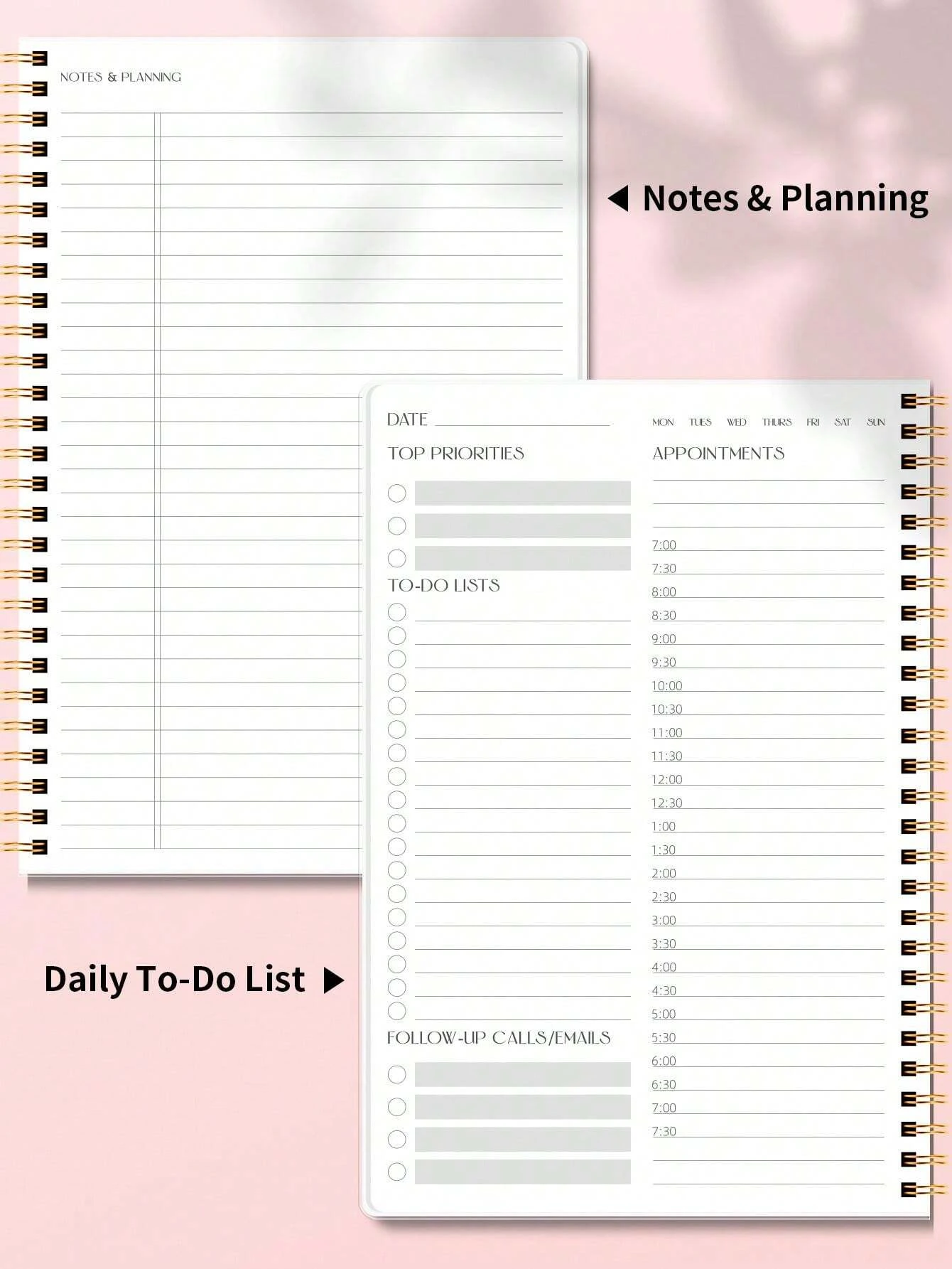Daily Planner Without Date - Spiral Planner With Hourly Planner - Daily ...