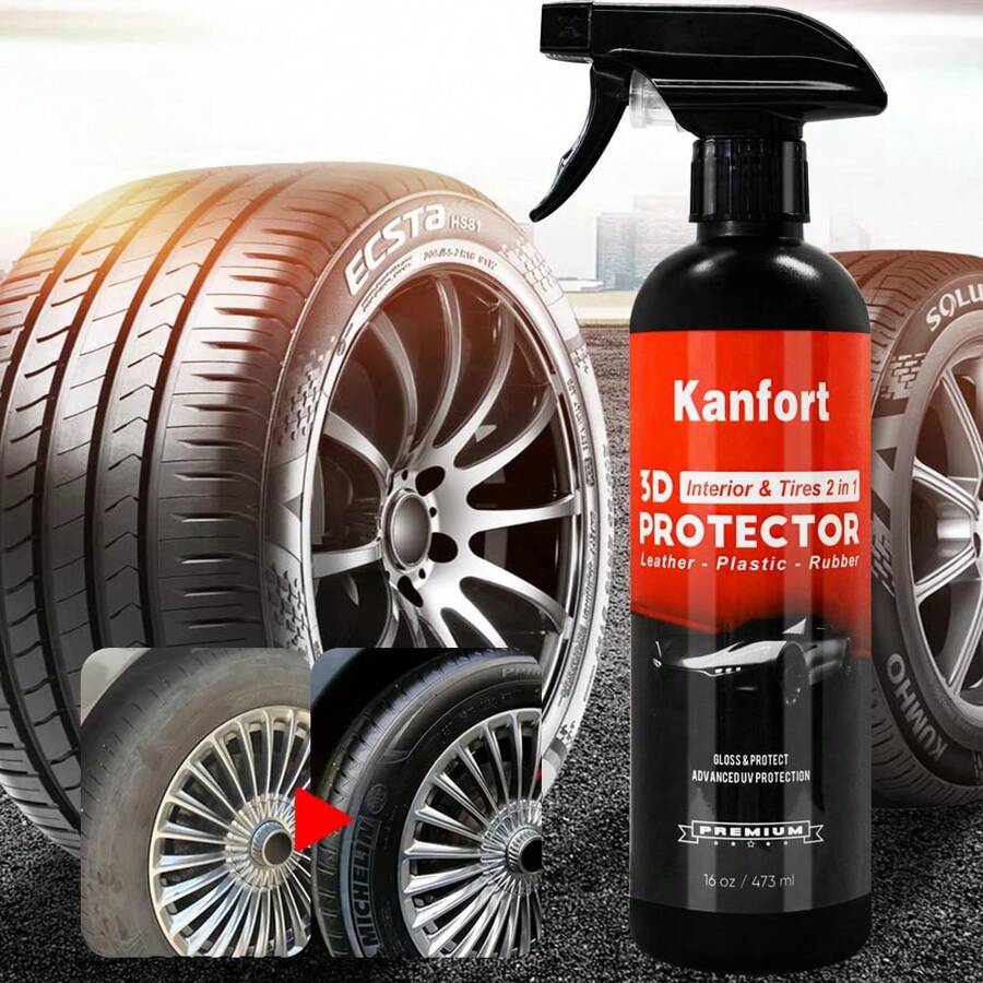 Tire & Wheel Shine Spray - Restores Vinyl, Plastic, And Rubber With UV ...