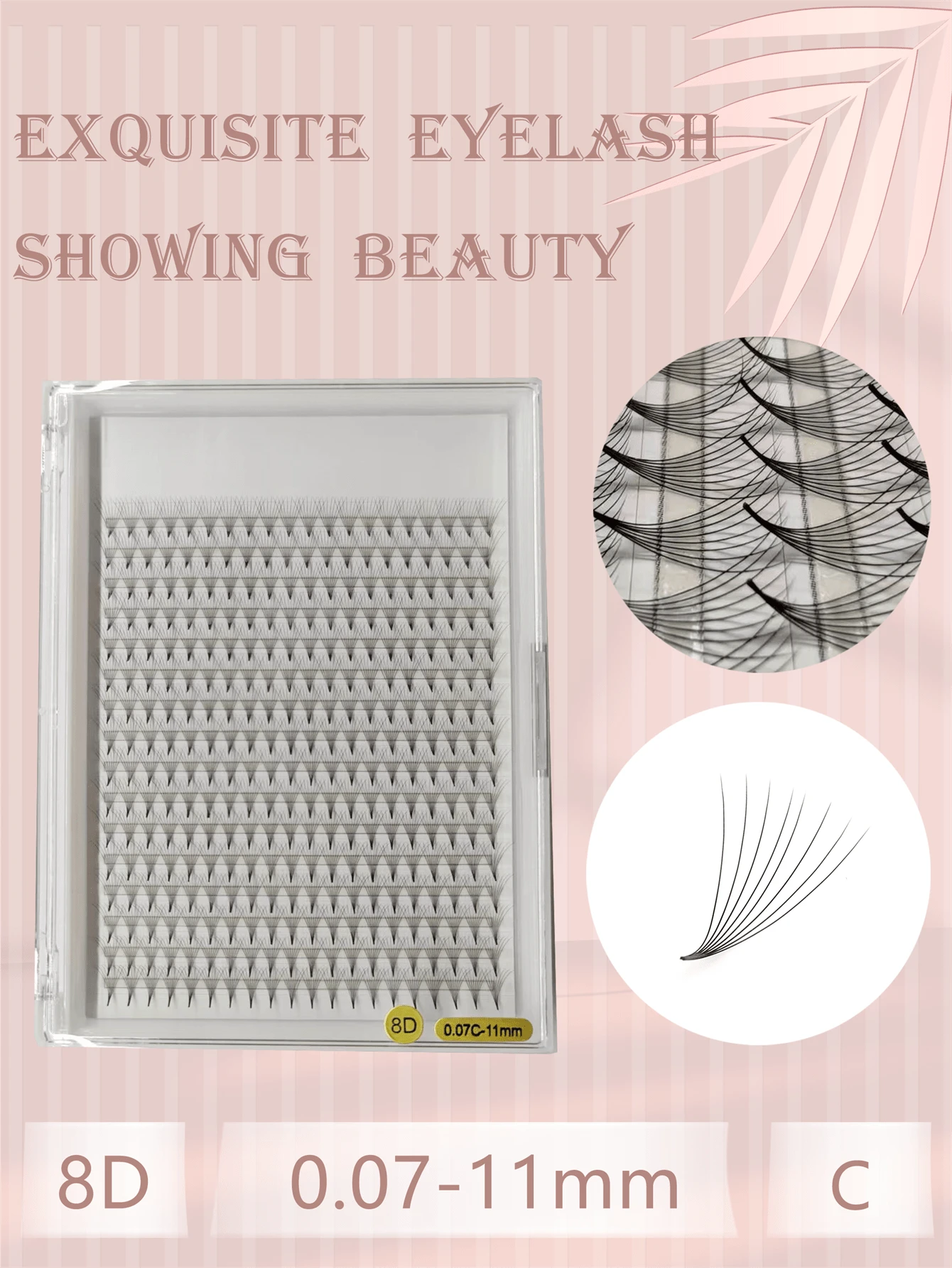 1 Box 8D 16 Rows 320 Clusters 0.07mm Thickness C.D Curl Preglued Soft ...