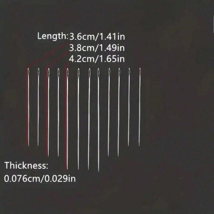 48pcs Self Threading Hand Sewing Needles - Side Opening And Top Opening ...