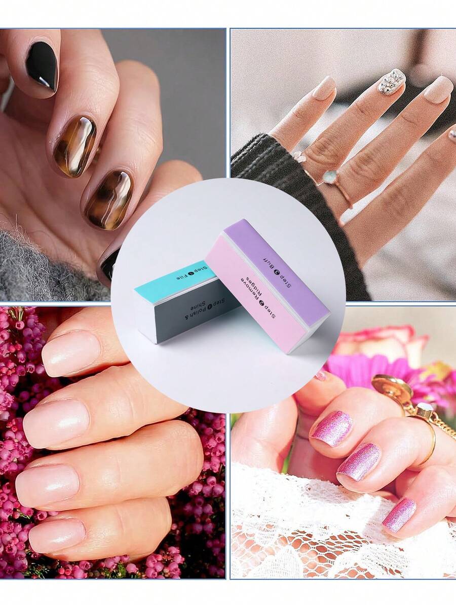 4 Way Nail Buffer Block (12 Pcs), Nail Shine Buffers Blocks Files For ...