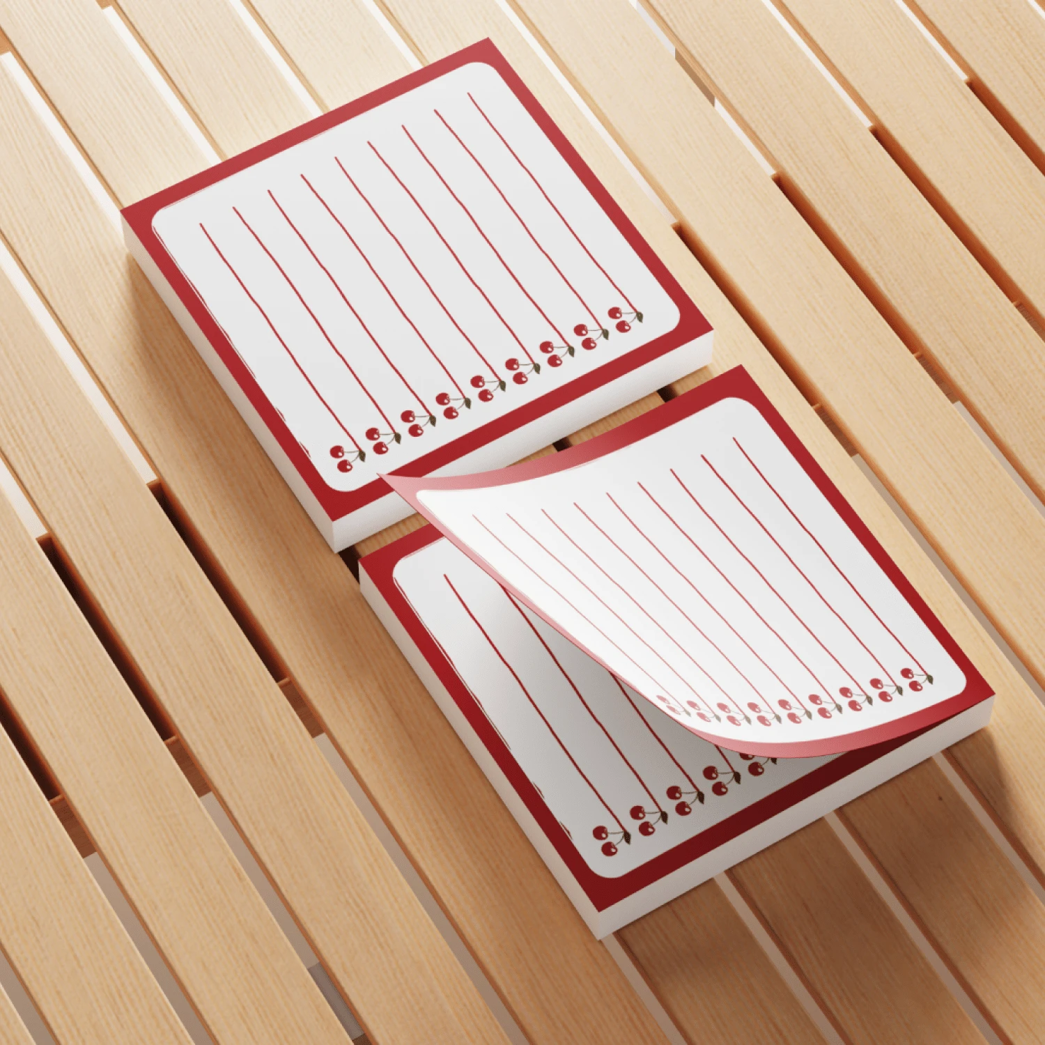 4pcs Cherry Sticky Notes 3x3 Inch 50 Sheets Cherry Note Pads Adhesive ...