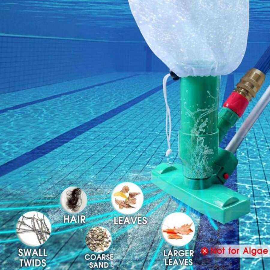 Portable Swimming Pool Vacuum Jet Underwater Cleaner With Brush, Bag ...