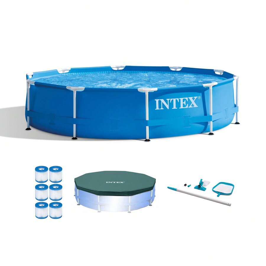 Intex Intex 10' Round Pool With Maintenance Kit, Cover, And Filter ...