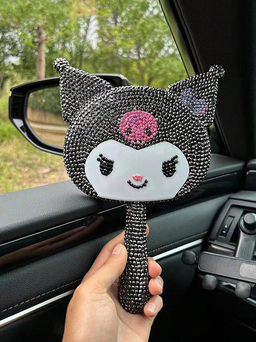 1pc Random Style DIY Handmade Rhinestone Framed Kuroko Handheld Makeup ...