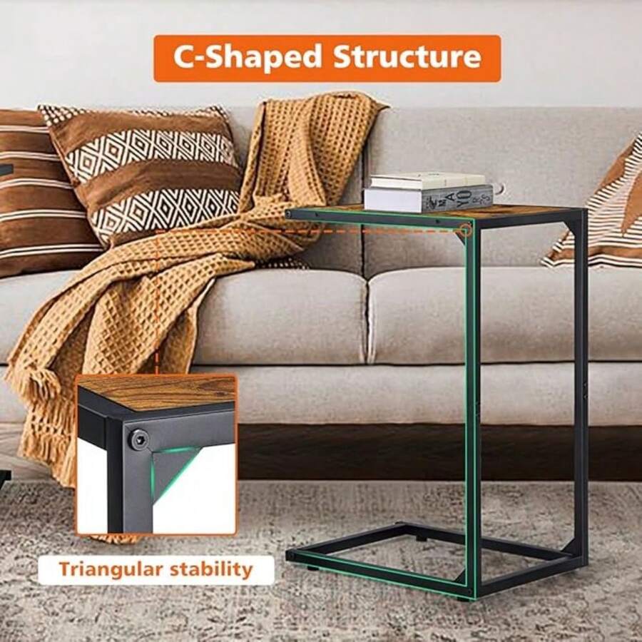 Melos C Shaped End Table, Snack Side Table, C Tables For Couch, Couch ...