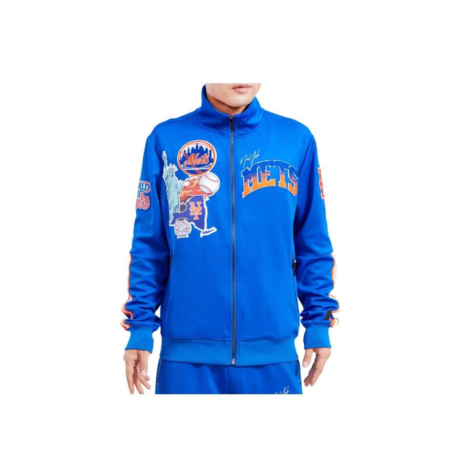 Pro Standard New York Mets Home Town Royal Blue Track Jacket LNM633595 ...
