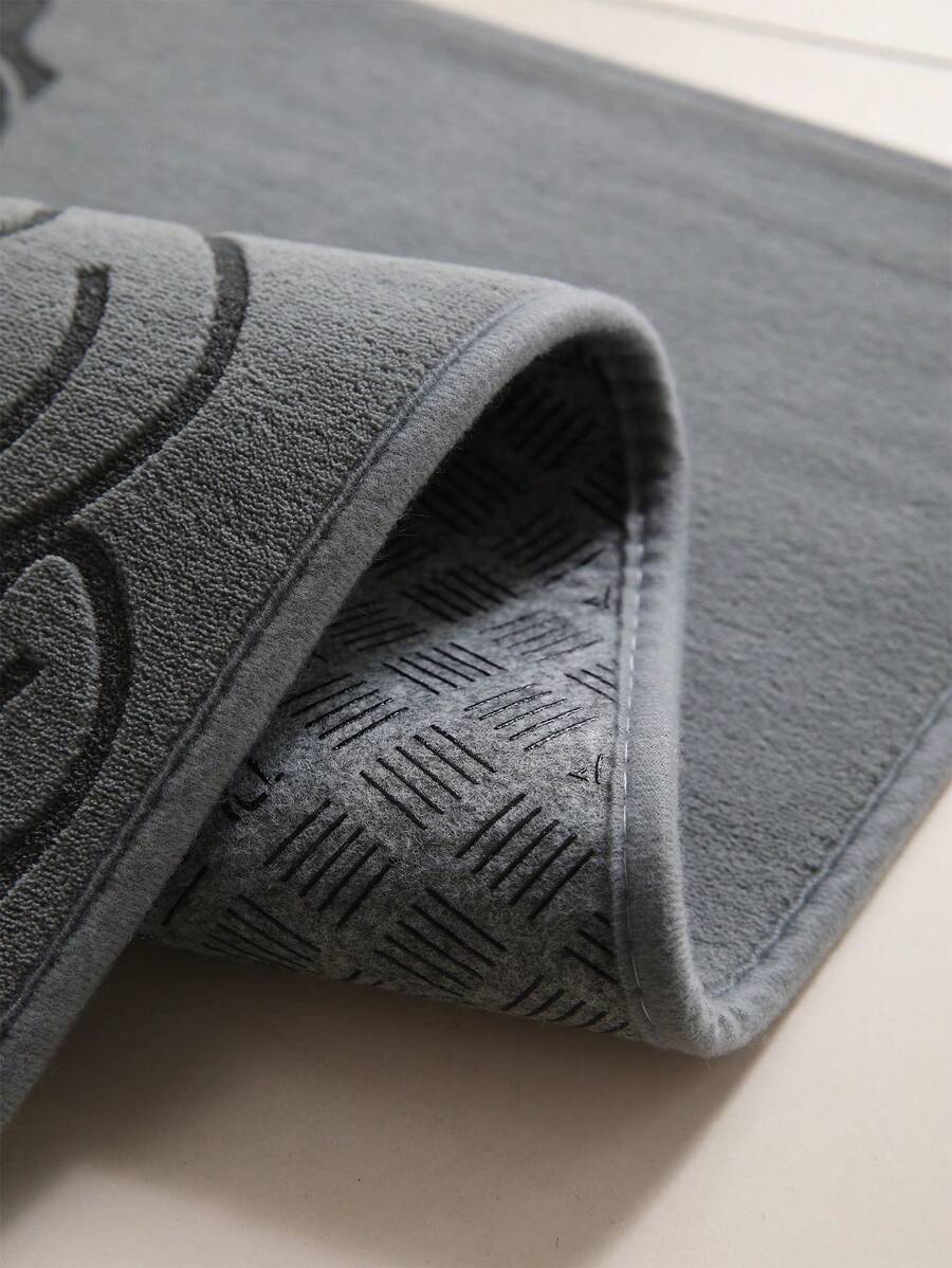 Microfiber Anti-Slip Turtle Shell Bamboo Leaf Etched Floor Mat | SHEIN