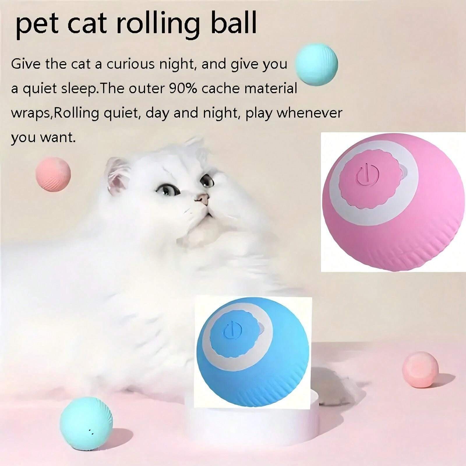 1 Pc Interactive Auto-Rolling Cat Toy - Durable Bite-Resistant Ball For ...
