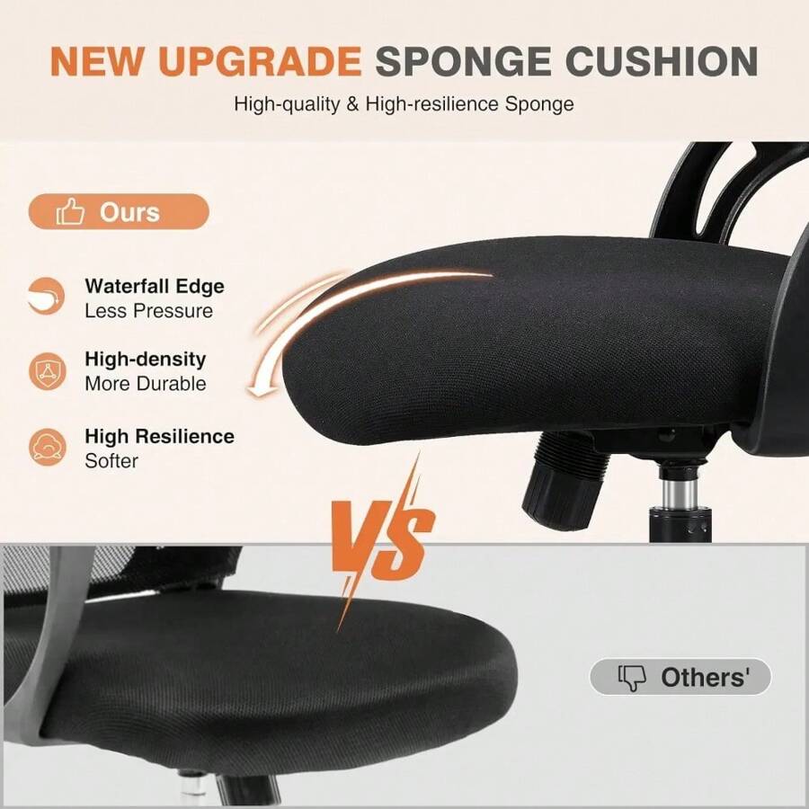 Office Computer Desk Chair, Ergonomic High-Back Mesh Rolling Work ...