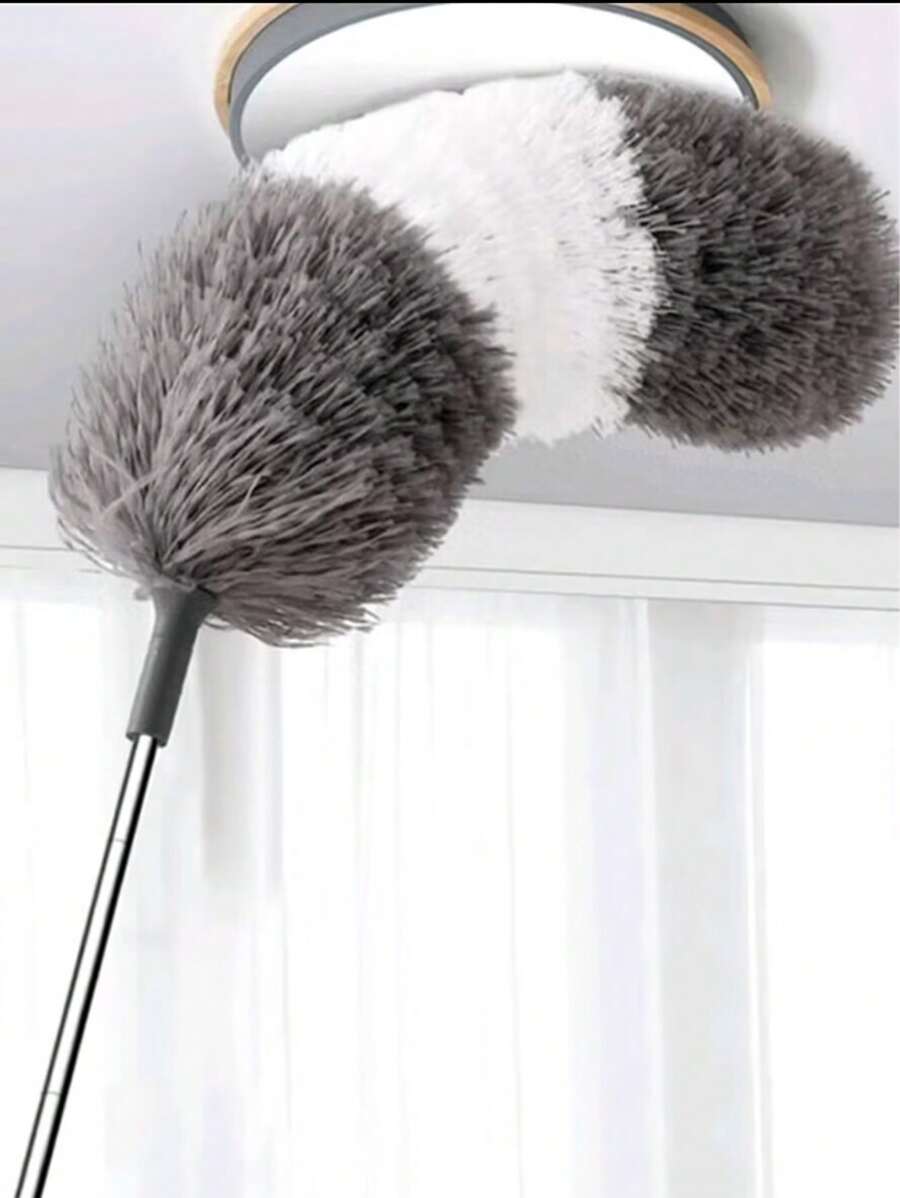 1pc Stretchable & Bendable Stainless Steel Duster With Grey & White ...