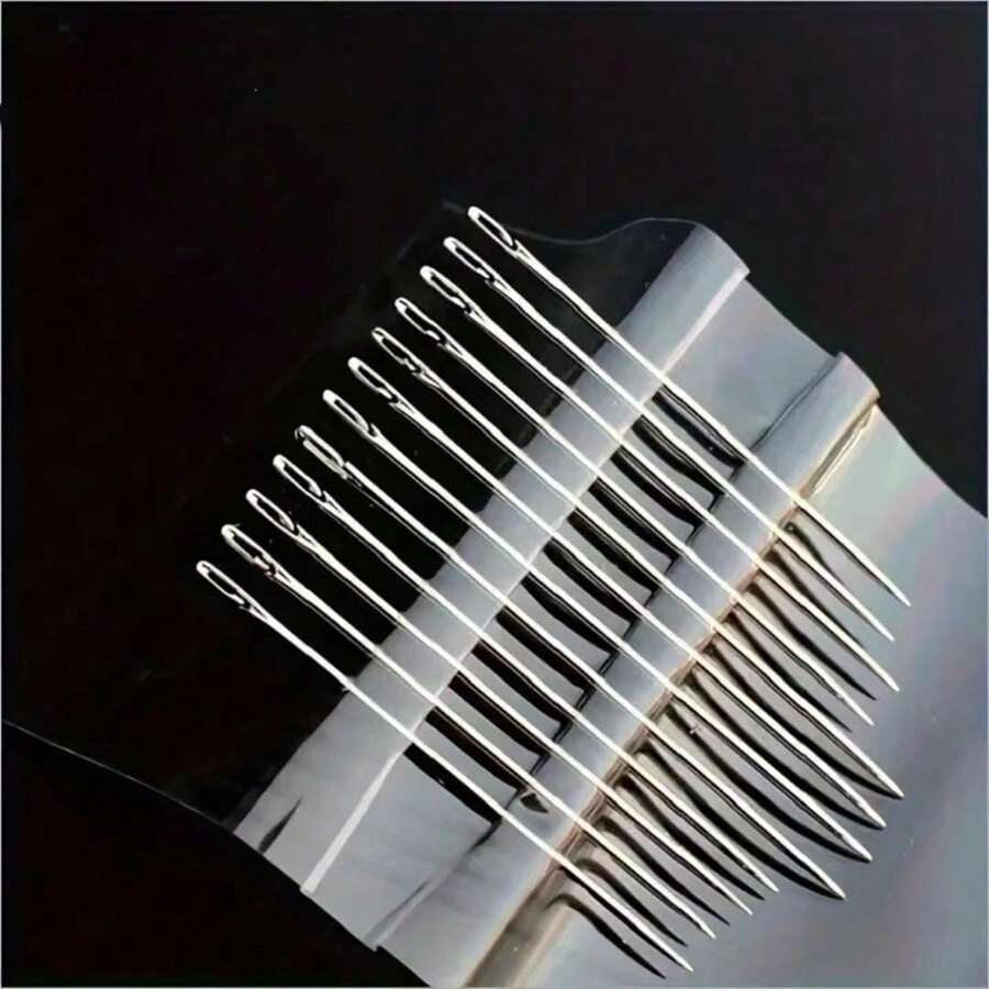 48pcs Self Threading Hand Sewing Needles - Side Opening And Top Opening ...