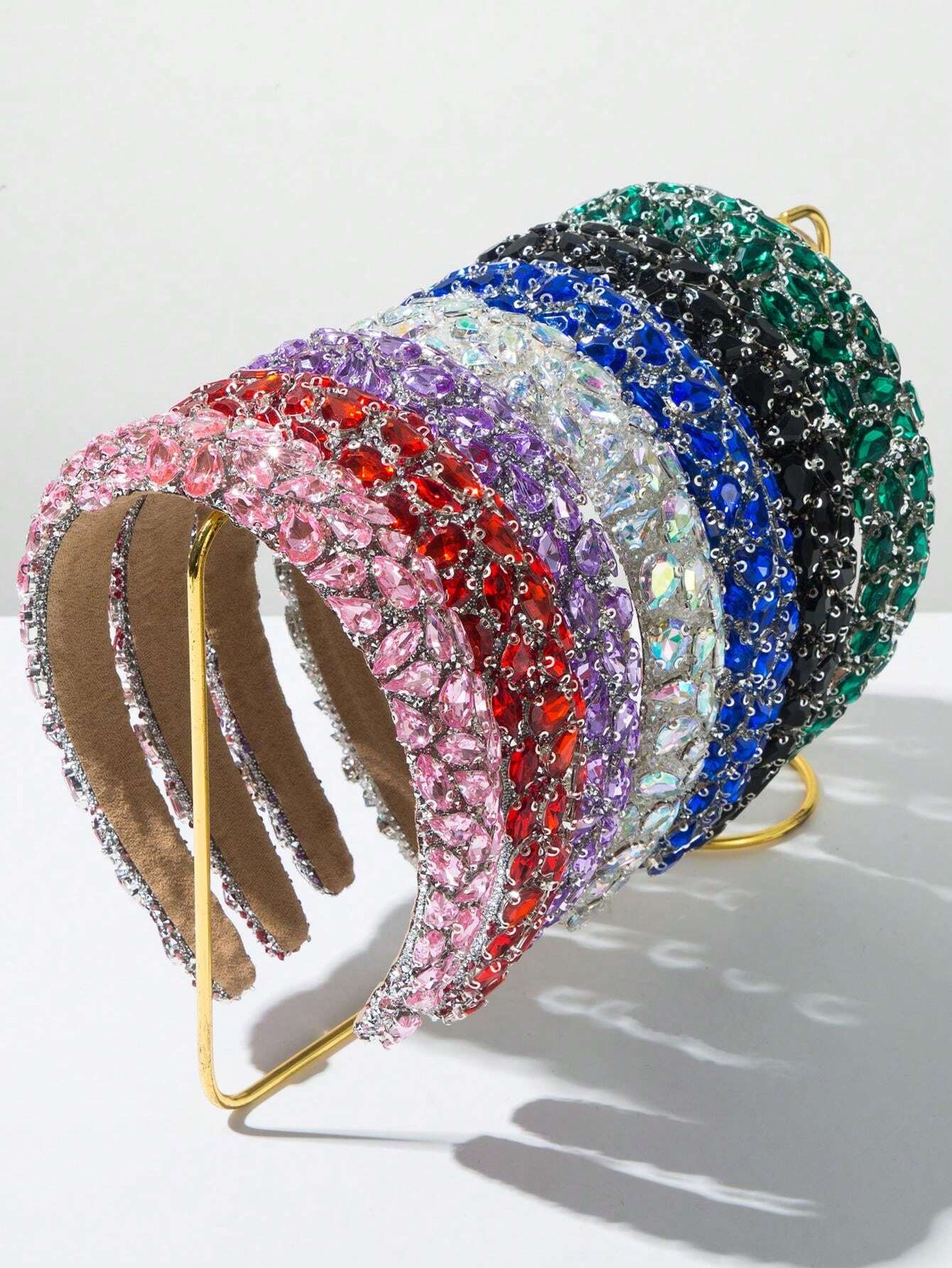 1pc Shiny Rhinestone Decorated High Crown Headband, Hair Accessories ...