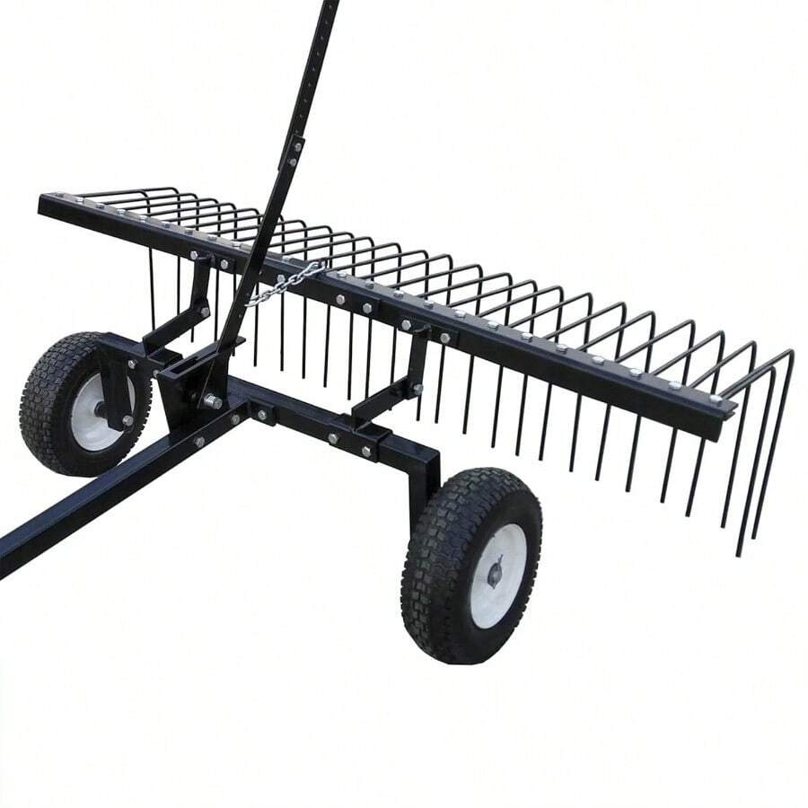 60 Inch Lawn Landscape ATV Rake Tow Behind Durable Steel With 12 Inch ...