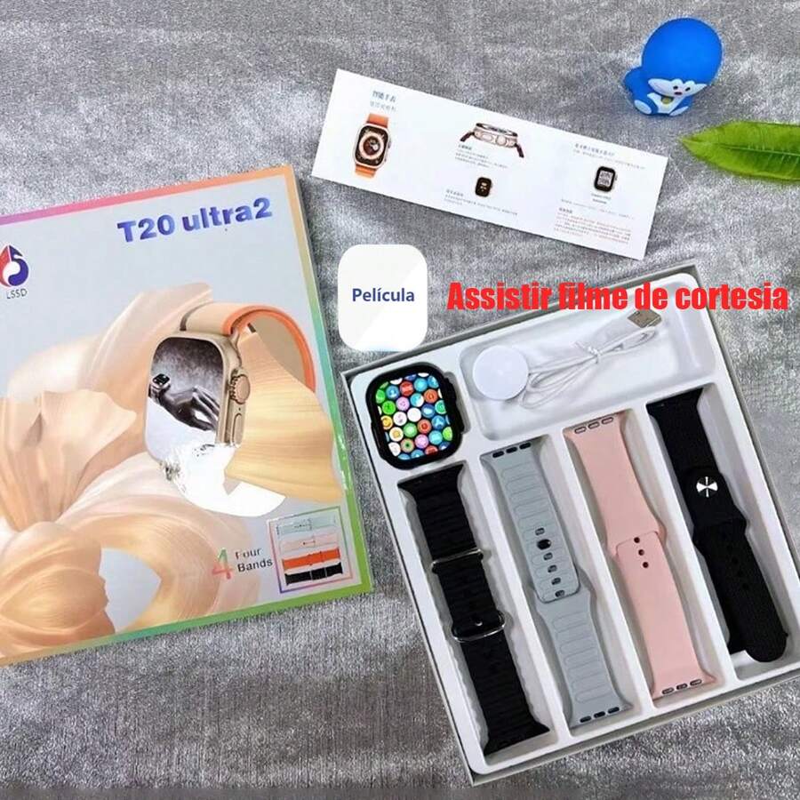 (4 Straps) 2024 New Series 9 Smartwatch T20 Ultra 2 Wireless Charging PK T800 | SHEIN