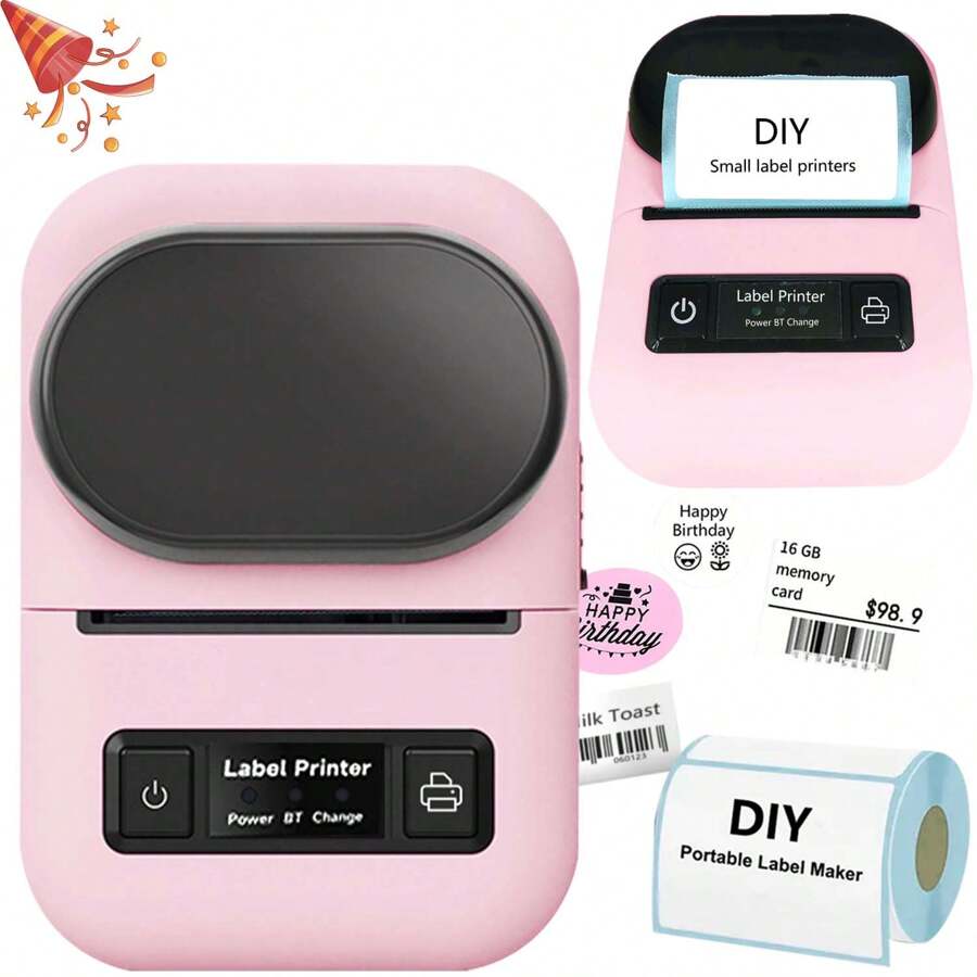 Portable Adhesive Barcode Logo Thermal Mini Name Label Sticker Label ...