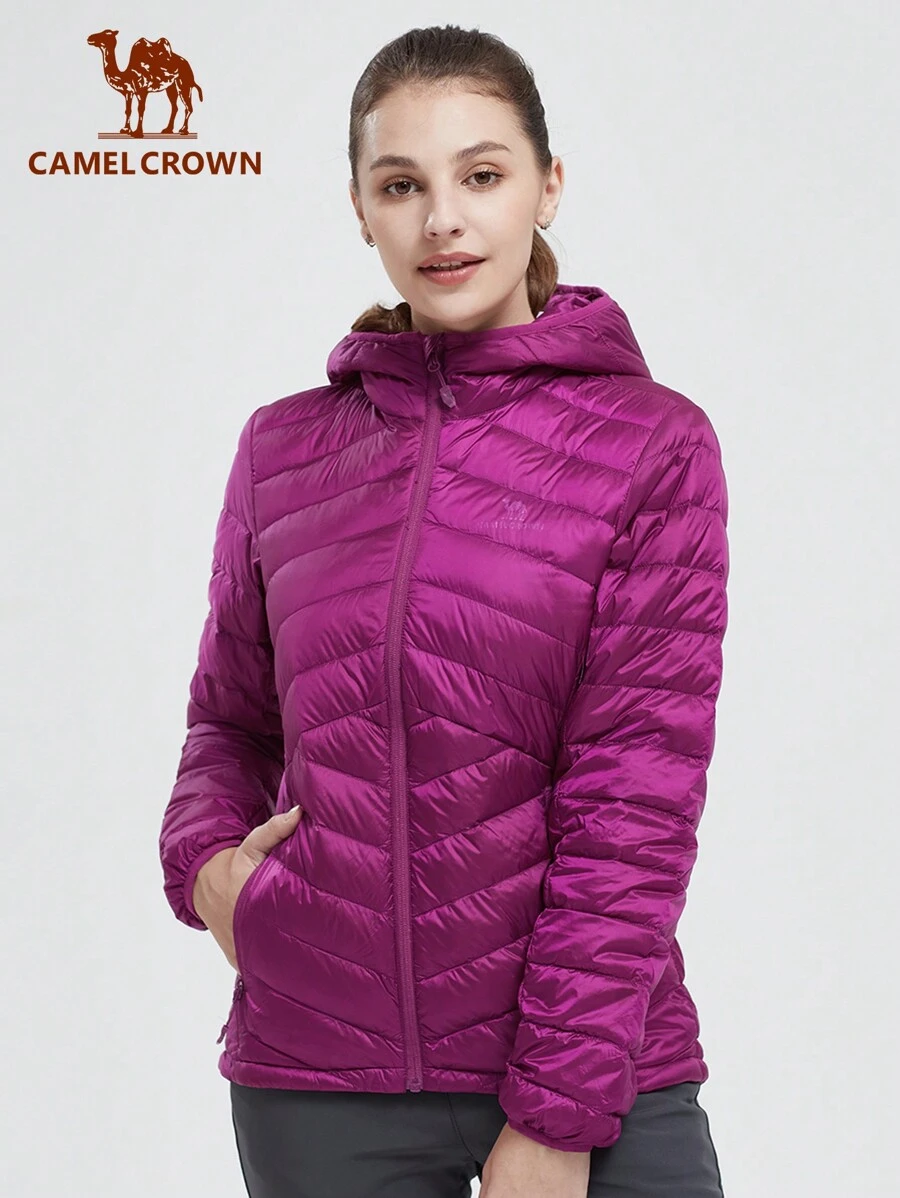 CAMEL CROWN 女性用ダウンジャケット キルティング 軽量 スタンドカラー ジップアップ 代替ダウン コート 冬の保温 | SHEIN JAPAN