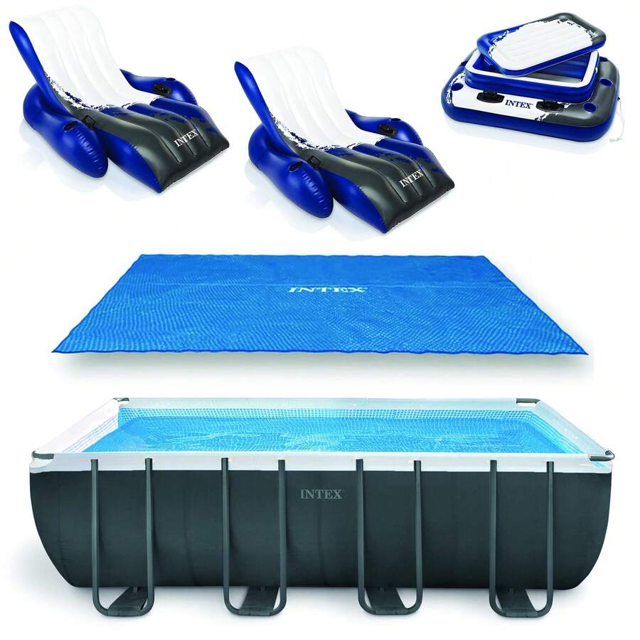 Intex INTEX 18' X 9' X 53" Ultra XTR Frame Pool, Cover, Cooler, And ...