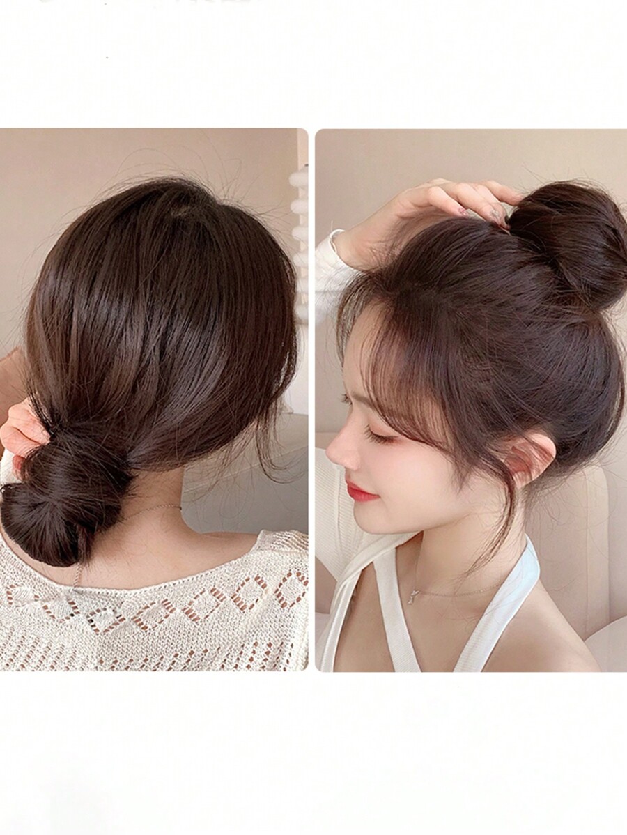 Self Winding Coil Synthetic Hair Ball Head Wig Integrated Hairstyle ...