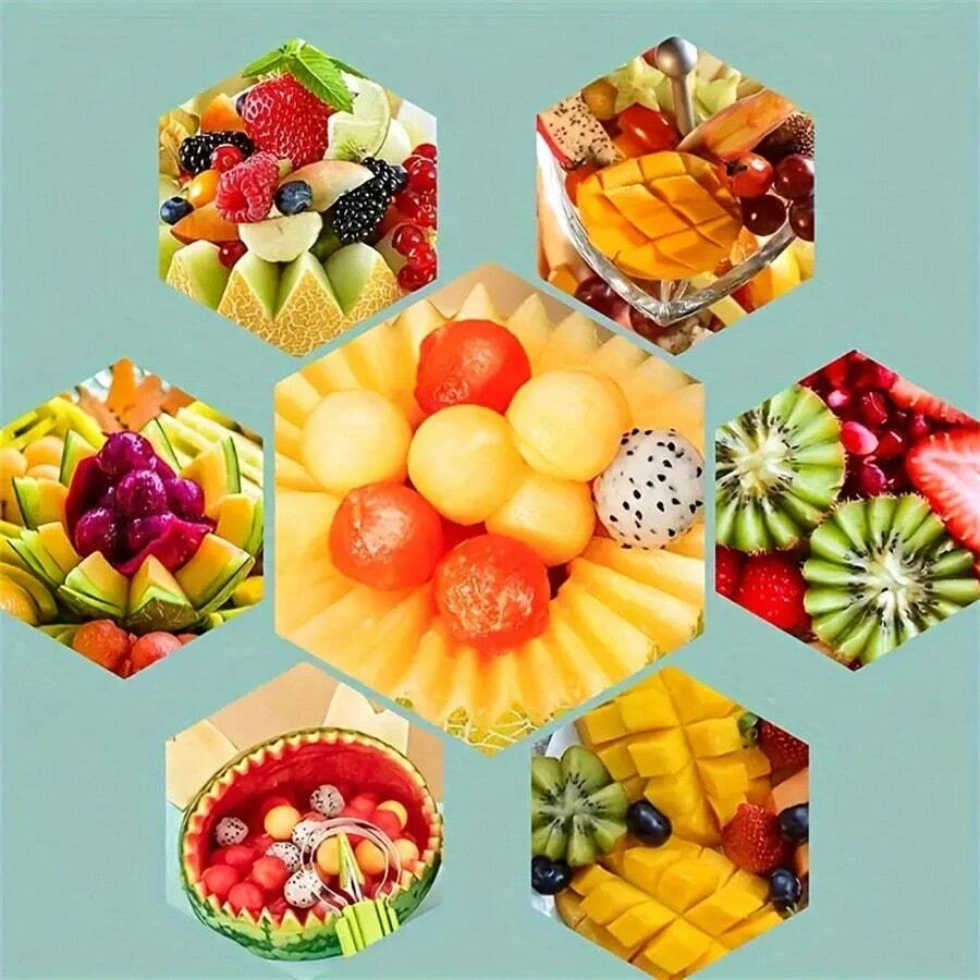 3-In-1 Fruit Baller Tool, Melon Baller And Scooper, Vegetable & Fruit ...