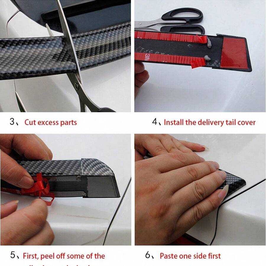 Universal 1.4M 5D Carbon Rubber Car Spoiler Wing, PU Welding DIY Auto ...