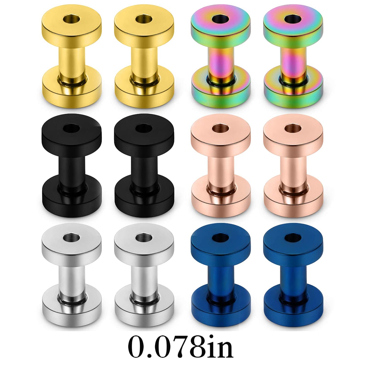 12-36 Piece Ear Stretching Kit - 14G-00G Beginner Size - Surgical Steel ...