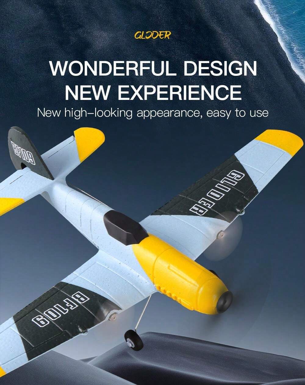 Remote Control Foam Plane BF109 Fighter Model Fixed Wing Aircraft Three ...