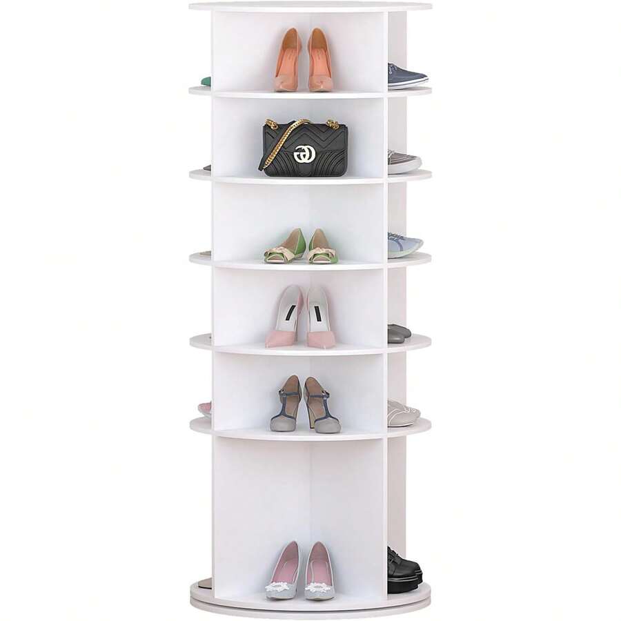 6 Tier 360° Rotating Shoe Rack Tower,Spinning Shoe Storage Organizer ...