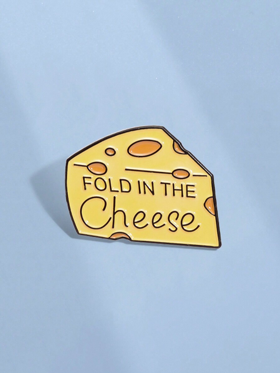 1pc Fold In The Cheese Enamel Pin Cartoon Yellow Delicious Food Metal ...