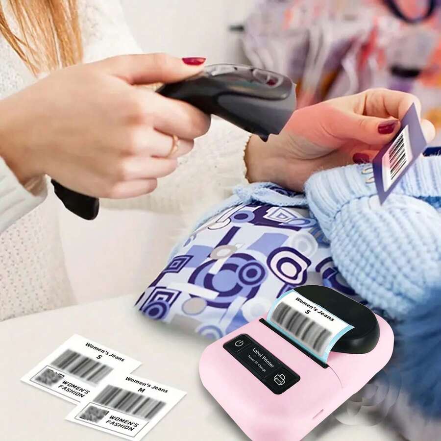 Portable Adhesive Barcode Logo Thermal Mini Name Label Sticker Label ...