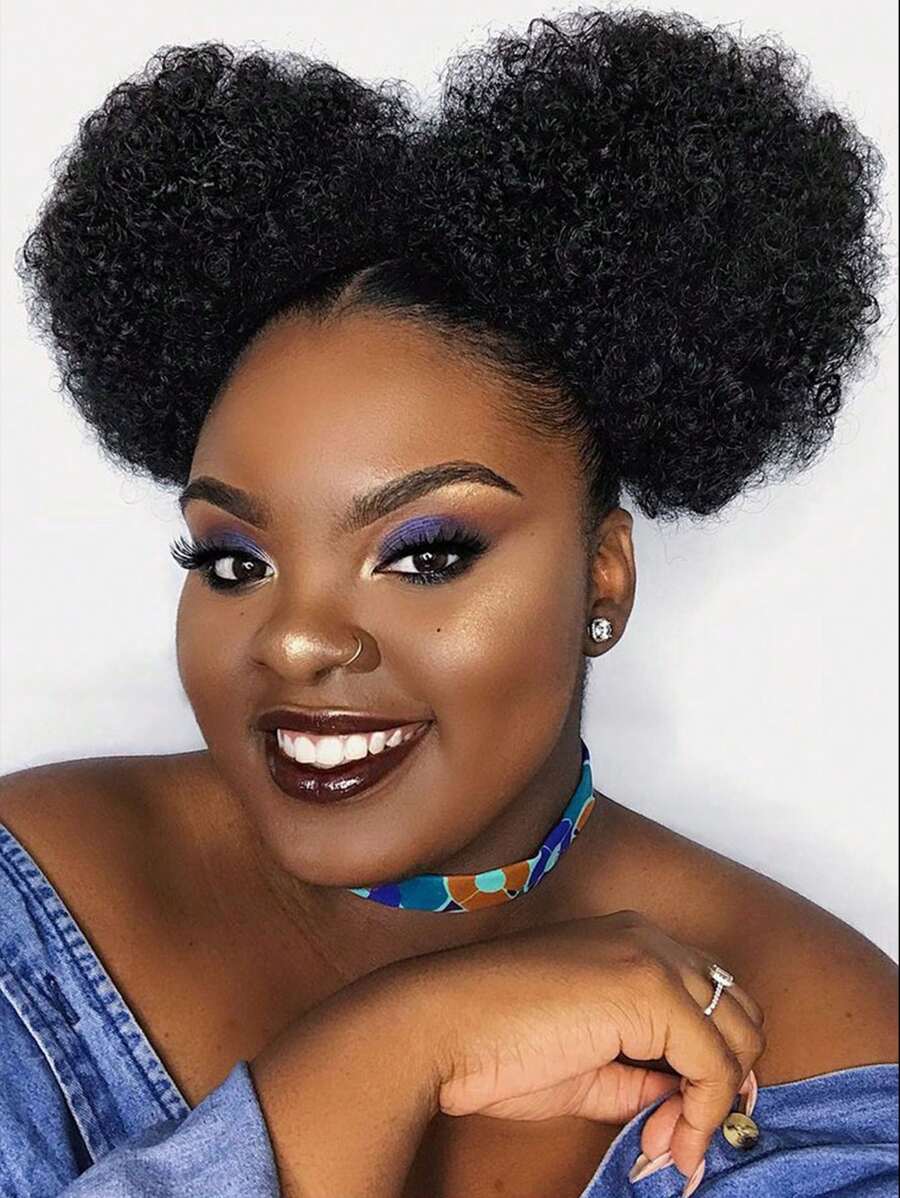 10 Inch Afro Puff Ponytail For Short Kinky Curly Afro Ponytail ...