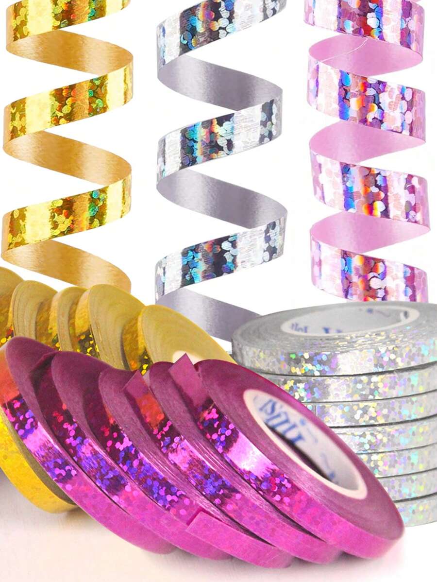 1/ 3/ 6 Rolls Curling Ribbon, Yards Metallic Balloon String Roll For ...