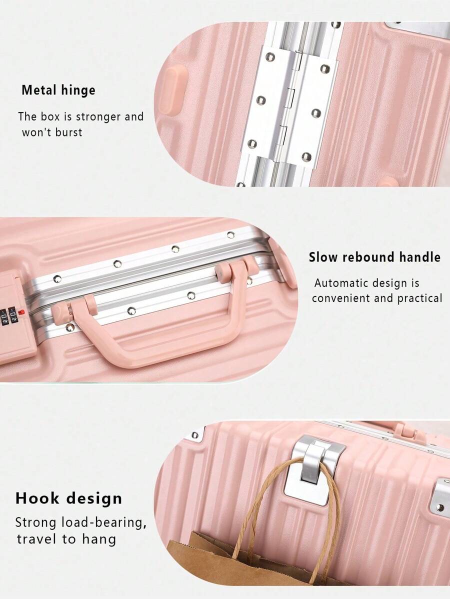 22x14x9 Bagagem de Mão Hardside PC Alumínio Moldura Mala de Viagem ...